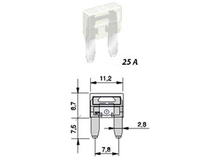 AUTOLINE LAATTASULAKE MINI GM 25A Sulake Mini Gm 25A Valkoinen ...