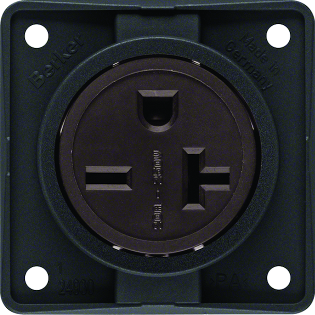 HAGER SOCKET OUTLET 20A/250V US NEMA6-20R UR black | 25 Socket Outlets ...