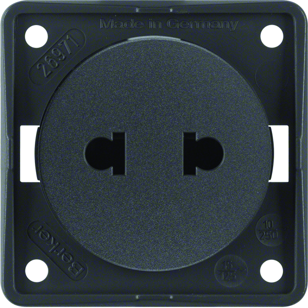HAGER SOCKET OUTLET 2N/10A/250VAC EURO-US UR ant | 25 Socket Outlets ...