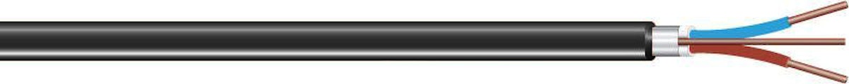 Installasjonskabel PR 500V 2x2,5/2,5 sort B 50 | Kabel installasjon 0,5 ...