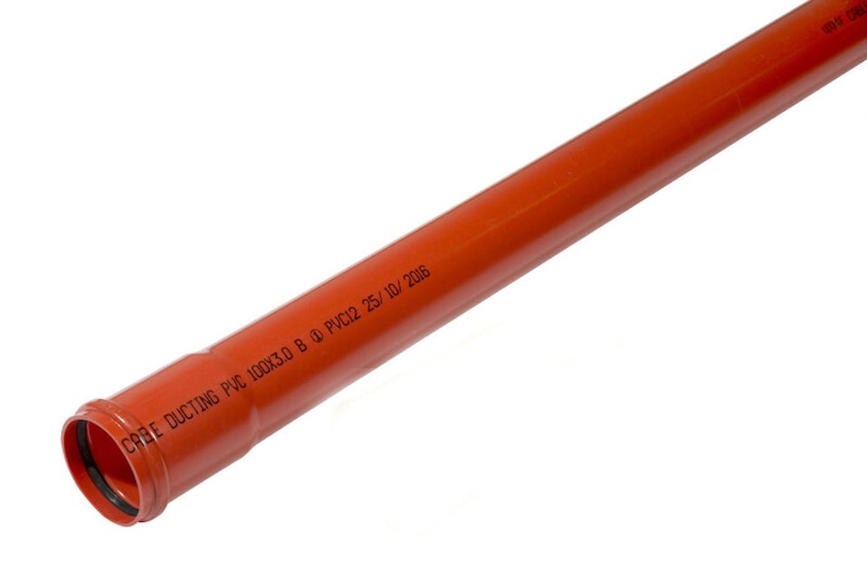 ONNINEN CABLE PROT.PIPE PVC RED 100 SN8 6m WITH SEALING | Underground ...