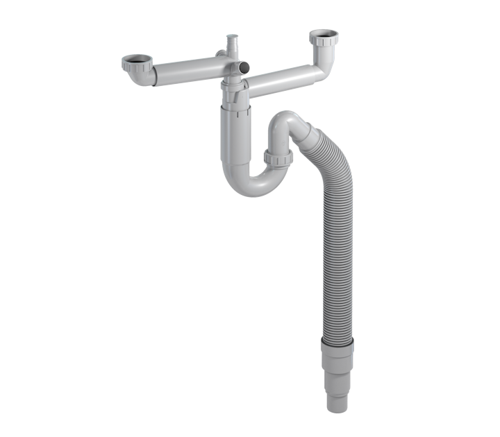 ONNLINE KITCHEN WATER TRAP ONNLINE 2-BOWL 1 1/2 FT | Kitchen Traps And ...