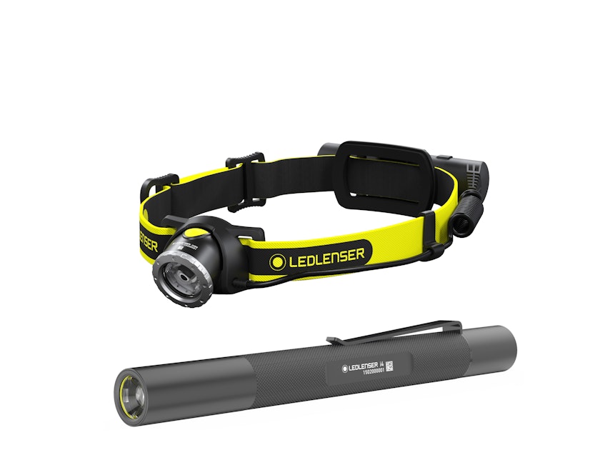 LED LENSER HEAD-/HELMET TORCH LED LEDLENSER iH8R+ i4 COMBOPACK ...