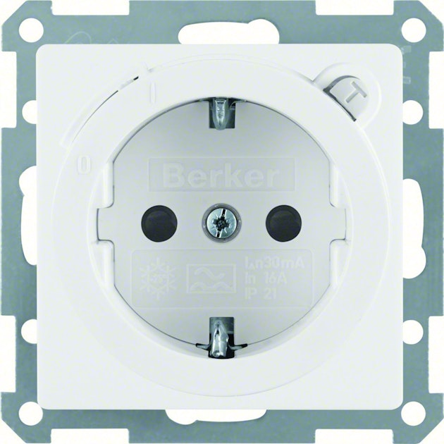 HAGER SOCKET OUTLET 1S/16A UKJ RCD 30MA/A WHITE | 25 Socket Outlets ...
