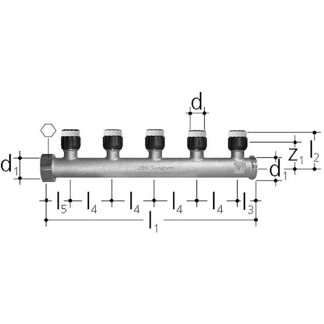 SANIPEX MT ML MANIFOLD GF 16mm 5-CONNECTION MS | Multilayer Fittings | Onninen