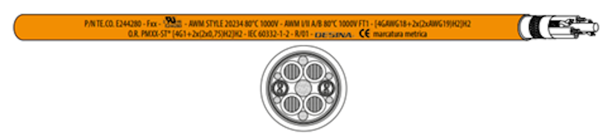 TECO SERVO CABLE-HF EMC UL TECO PMXX-ST 4G1,5+2x(2x0,75)ST OR | Other ...