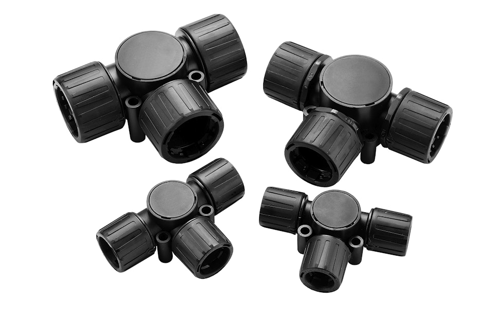 FLEXICON T-PIECE PLASTIC FPA34TB BLACK | Plastic Installation Tubes ...