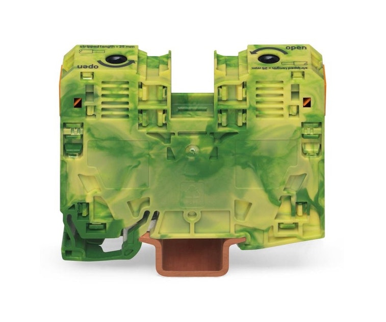WAGO TERMINAL BLOCK 2-POLE,CU 6-35mm2,GREEN-YELLOW | Row Strips | Onninen