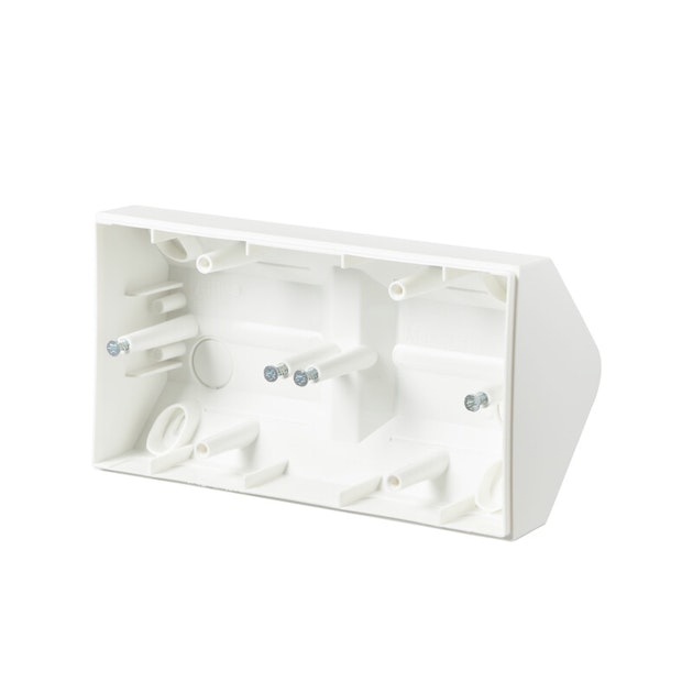 ABB SURF MOUNT FRAME IMPRESSIVO 1-GANG CORNER BOX MATT WHITE | Surface ...