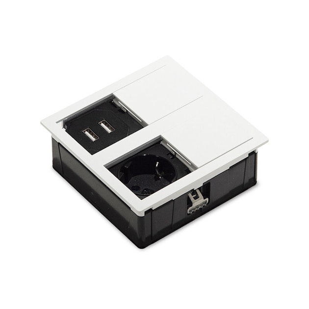 LIMENTE SOCKET-OUTLET DESK-2 USB WHITE | 25 Socket Outlets | Onninen