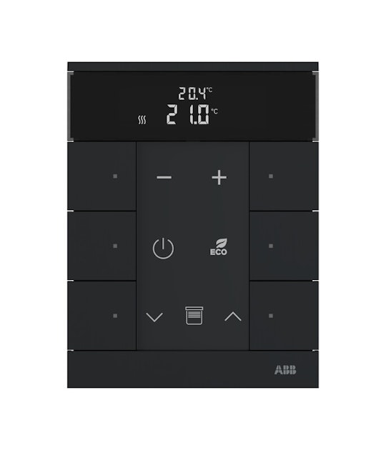 ABB ROOM THERMOSTAT FAH 6-GANG RTC BLACK | Other Control Systems | Onninen