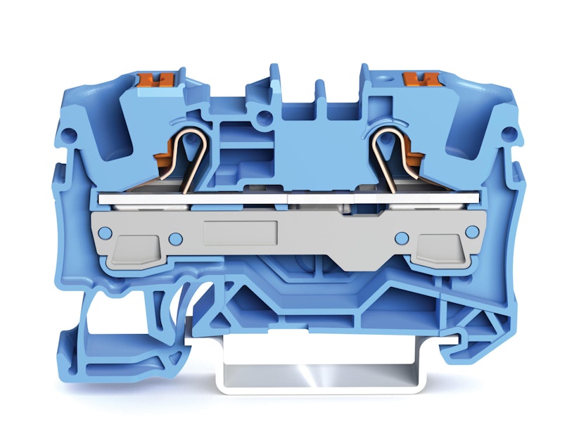 WAGO TERMINAL BLOCK, 2-CONDUCTOR PUSH-BUTTON 6, BLUE | Row Strips | Onninen