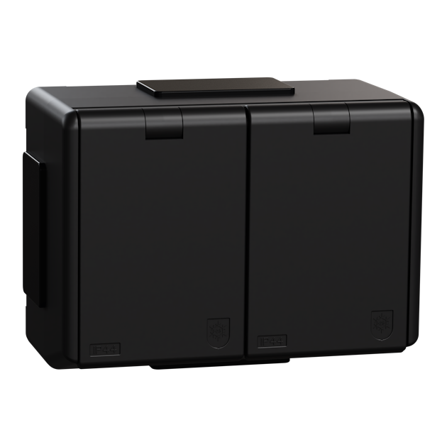 SOCKET OUTLET ELKO RS16 RS DSO IP44 W/EARTH S BLACK | Påvegg ...