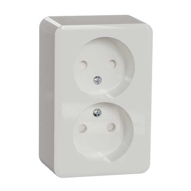 SCHNEIDER ELECTRIC SOCKET OUTLET EXXACT DOUBLE SO W/O EARTH SCREWLESS ...