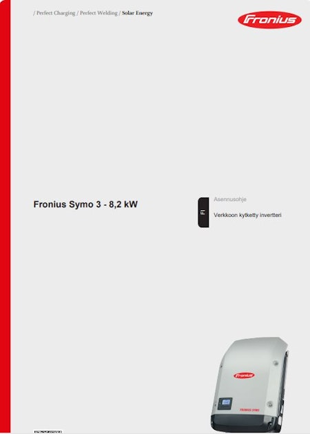 FRONIUS PV FRONIUS KÄYTTÖOHJE SYMO 3-10 FIN | Invertterit, akut ja ...