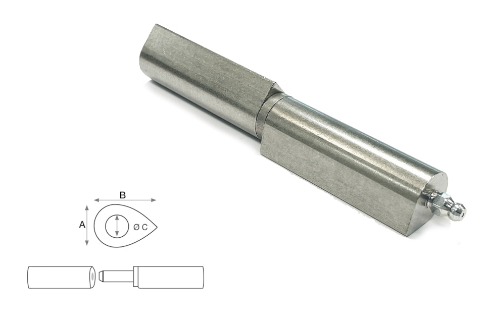 HELAFORM WELDING HINGE HSR-180 MM W.GREASE NIPPLE, AISI 304 L ...