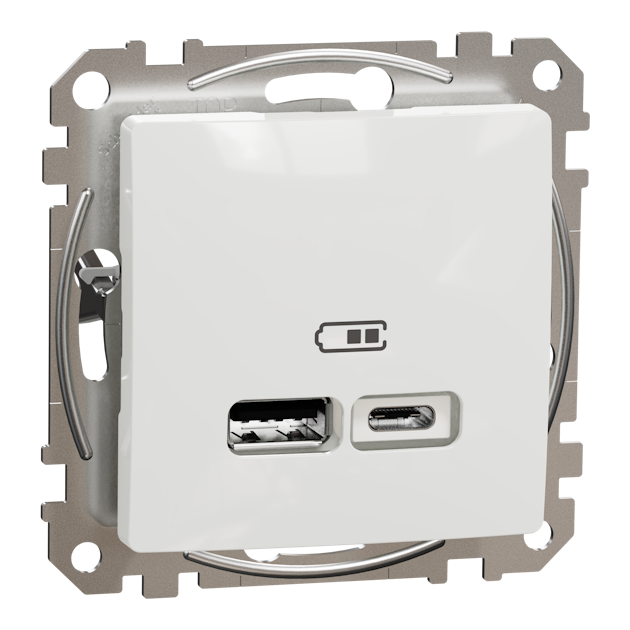 SCHNEIDER ELECTRIC SEDNA DESIGN USB LAADIJA A+C 2,4A VALGE | Onninen