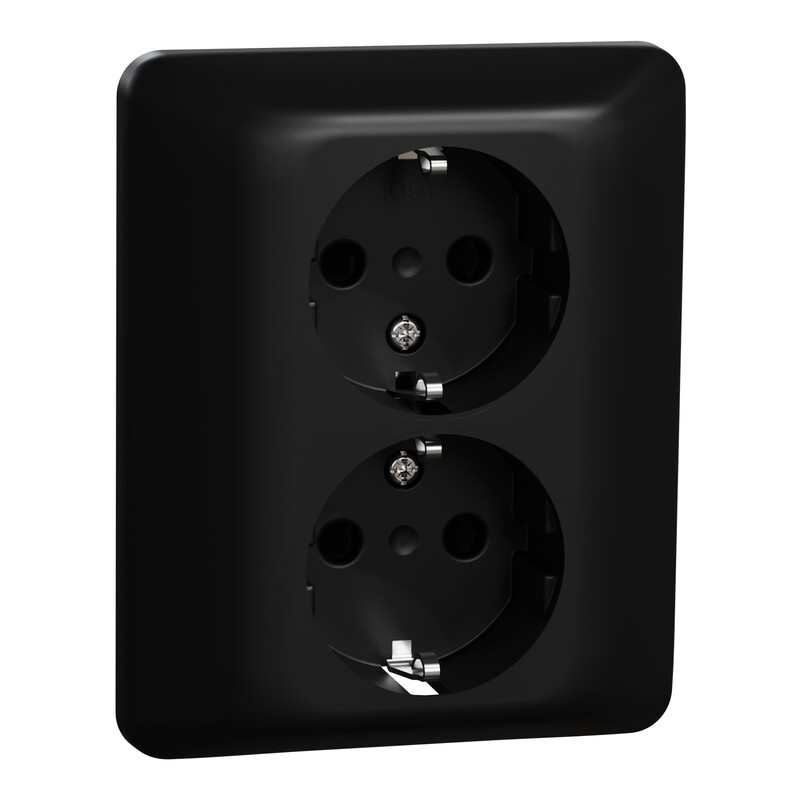 ELKO SOCKET-OUTLET ELKO RS16 RS DSO SEMI SCHUKO QC BLACK | 25 Socket ...