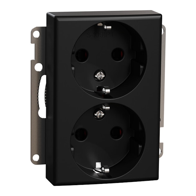 ELKO SOCKET-OUTLET ELKO RS16 RS DSO SCHUKO C-PLATE BLACK | 25 Socket ...