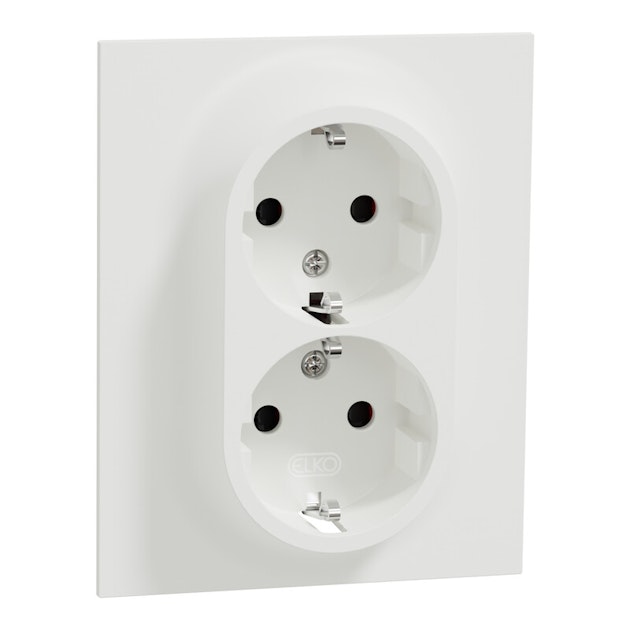 ELKO SOCKET-OUTLET ELKO ONE DOUBLE SO SCHUKO SCREWLESS | 25 Socket ...