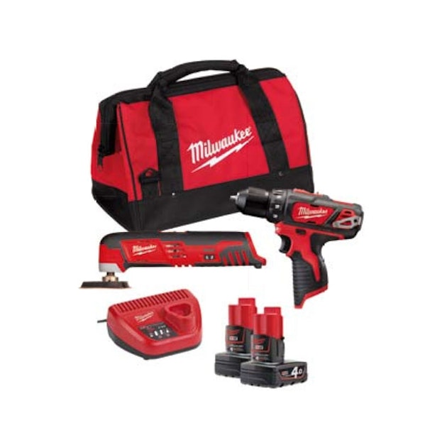 MILWAUKEE CORDLESS SET MILWAUKEE M12 BPP2D-402B | Power Tool Sets | Onninen