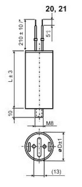 UNICOMP CAPACITOR 25UF M8 + CABLE 200MM | Other Lighting Component ...