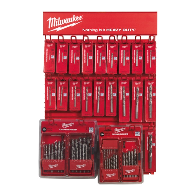 MILWAUKEE DISPLAY RED RACK MILWAUKEE THUNDERWEB | Metal Drill Bits And ...
