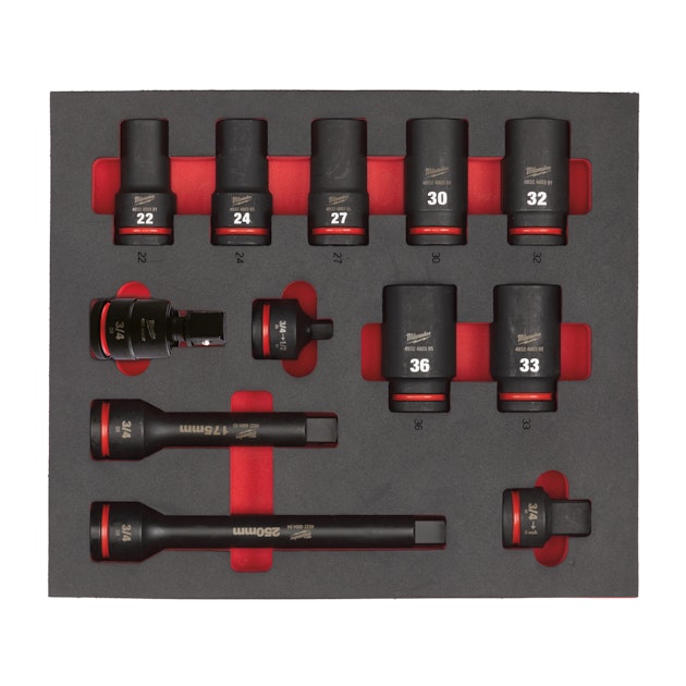 MILWAUKEE SOCKET SET MILWAUKEE 3/4IN DEEP FOAM 11PCS | Socket Sets ...