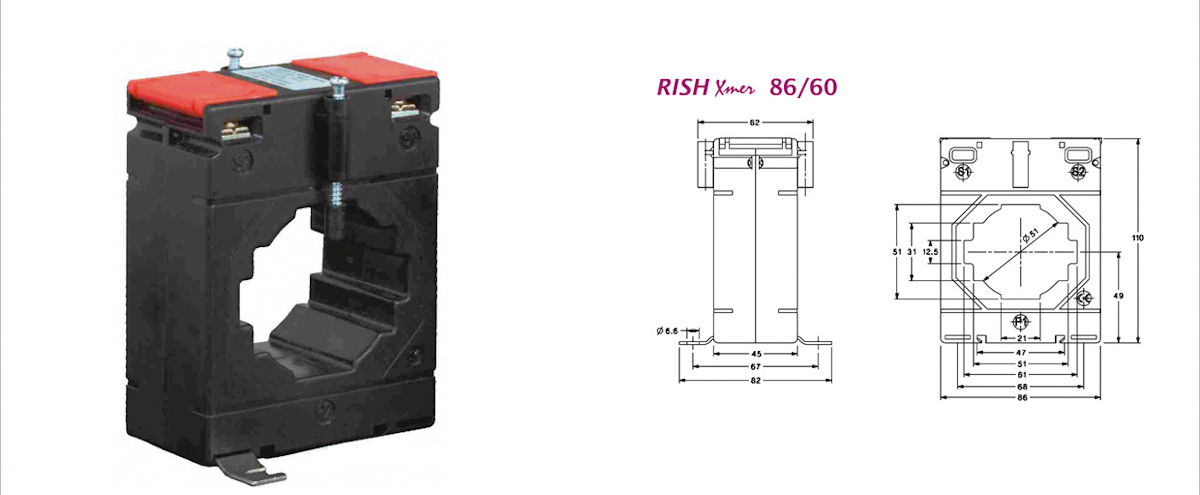 RISHABH CURRENT TRANSFORMER XMER86/60-400/5A | Accessories For Electric ...