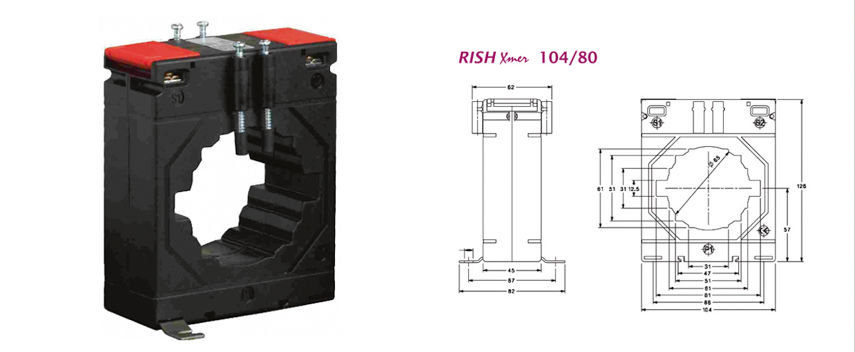 RISHABH CURRENT TRANSFORMER XMER104/80-1250/5A | Accessories For ...