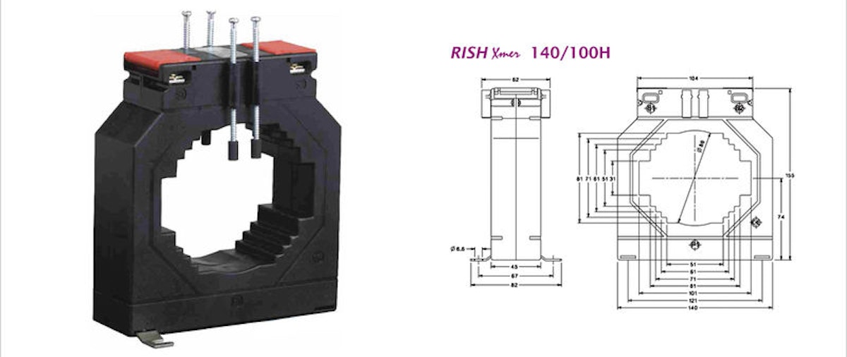 RISHABH CURRENT TRANSFORMER XMER140/100H-1500/5A | Accessories For ...