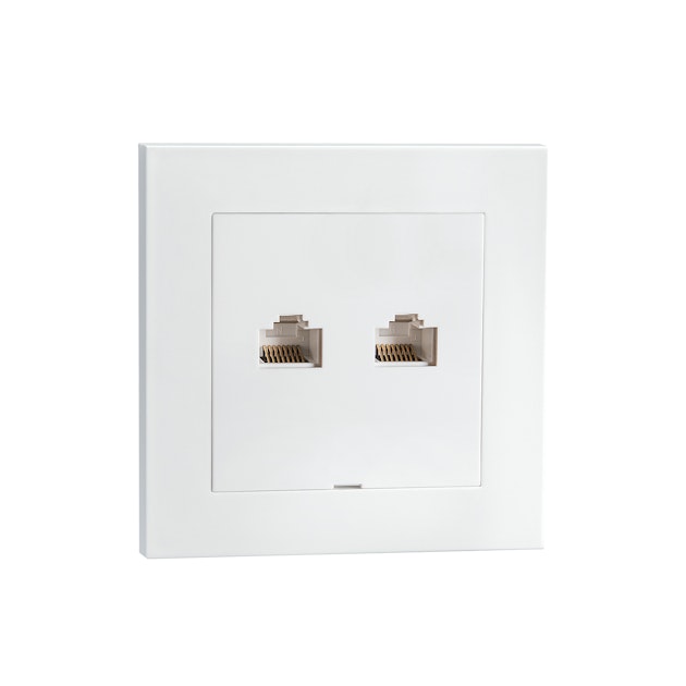 MODULÄR UTTAG 2XRJ 45 CAT6 INFÄLLD VIT | Datauttag | Onninen