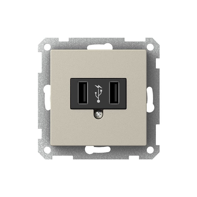 SCHNEIDER ELECTRIC EXXACT TELE OUTLET USB OUTLET, METALLIC | Av-Outlets ...