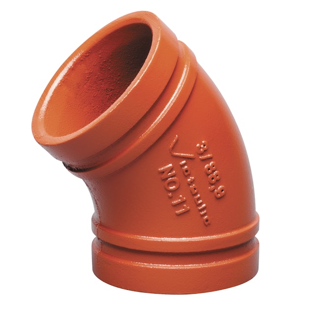 VICTAULIC GROOVED ELBOW 45 VCTAULIC DN250 Style 10 orange | Groove ...