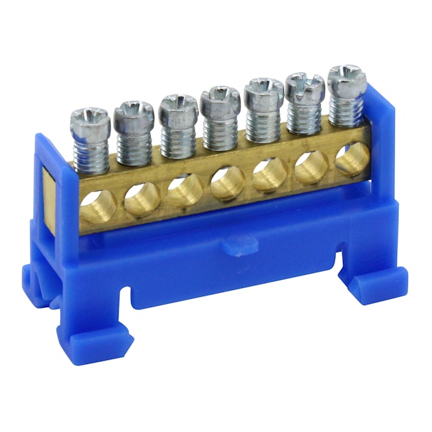 POLLMANN N-BUSBAR N 7 BLUE 7x16MM2 DIN | Busbars And Accessories | Onninen