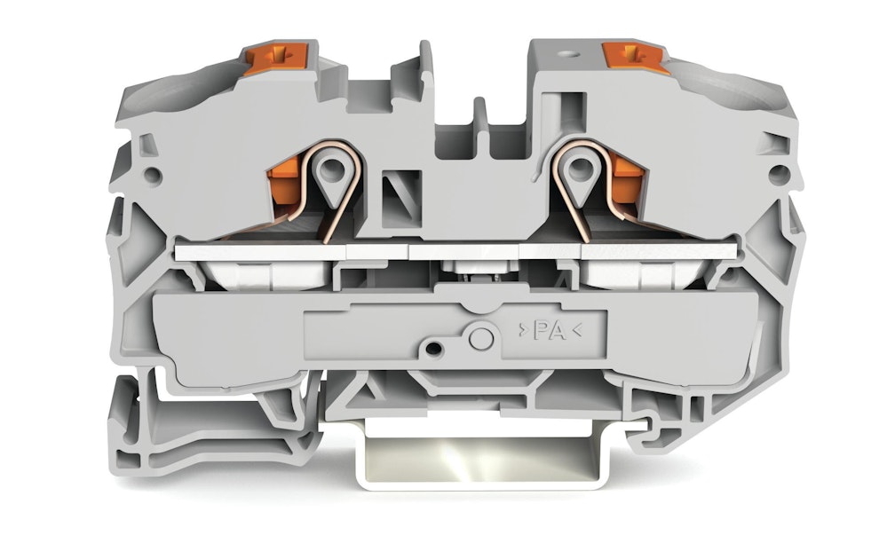 Rekkeklemme m/trykknapp G/G 2L 16mm², grå | Rekkeklemmer 1-35 kvadrat ...