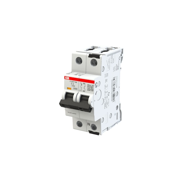 ABB SMART BUILDINGS CIRCUIT BREAKER S300P 2-POLE 1+N C-CHAR. 3A ...