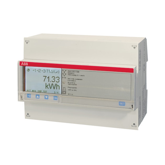 ABB SMART BUILDINGS ENERGY METER EQ ABB 3-PHASE, 6A 500VAC, 1-4 TARIFF ...