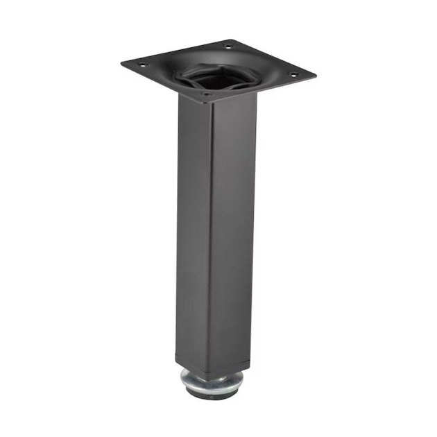 PROF KALUSTEJALKA PROF 25X25/150MM MUSTA | Kalustepyörät ja ...