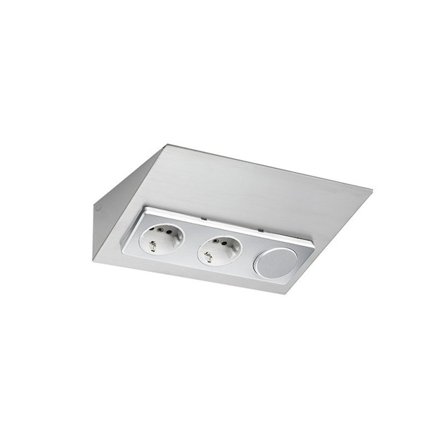 LIMENTE SOCKET OUTLET+SWITCH LUXA-31 S2/16A/IP20 1X STEEL | Surface Sockets | Onninen