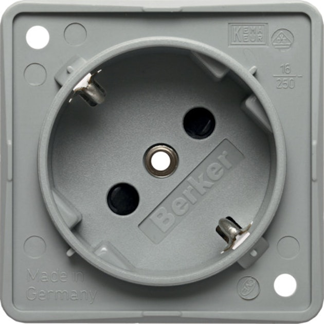 HAGER SOCKET OUTLET INTEGRO FLOW 1S/16A/250V 45AST UKJ GRAY | 25 Socket ...
