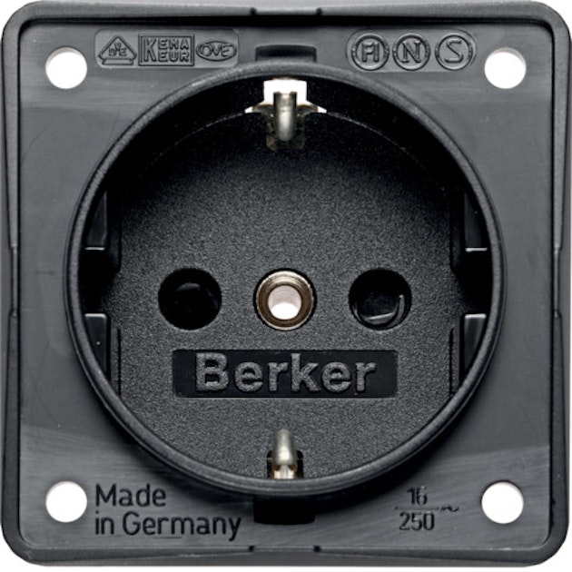 HAGER SOCKET OUTLET INTEGRO FLOW 1S/16A/250VAC UKR BLACK | 25 Socket ...