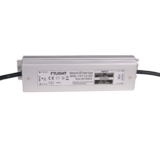 FTLIGHT TRANSFORMER 100W, 12V DC, IP65 | Led Driver | Onninen