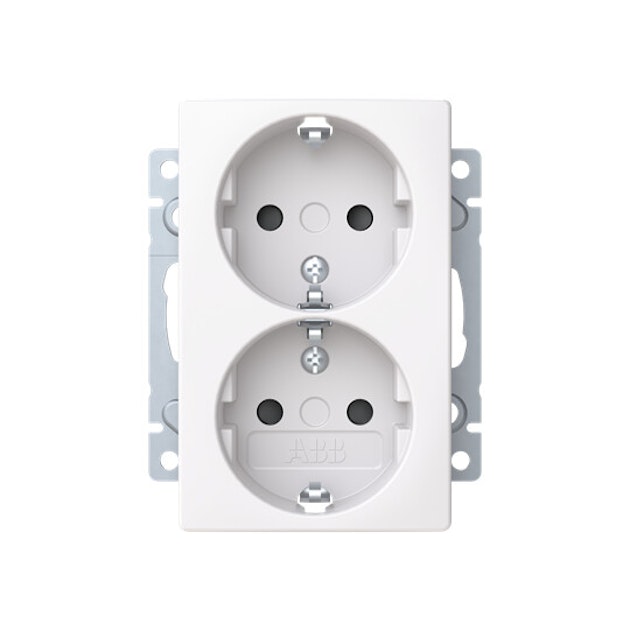 ABB SOCKET-OUTLET SAGA 2-GANG/16A/IP21 50 PCS | 25 Socket Outlets | Onninen
