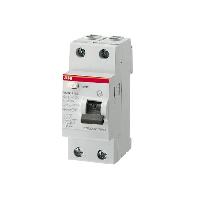 ABB VIKAVIRTASUOJAKYTKIN FH200 2-NAPAINEN 25A 30MA | Johdonsuojakatkaisimet | Onninen