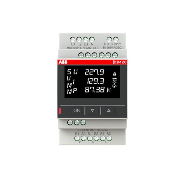 ABB SMART BUILDINGS MULTI-METER ABB D1M 3P 400V5A CL0,5 DIN MODBUS RTU ...