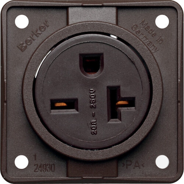 HAGER SOCKET OUTLET INTEGRO FLOW 20A/250V NEMA6-20R US/CAN BROW | 25 ...