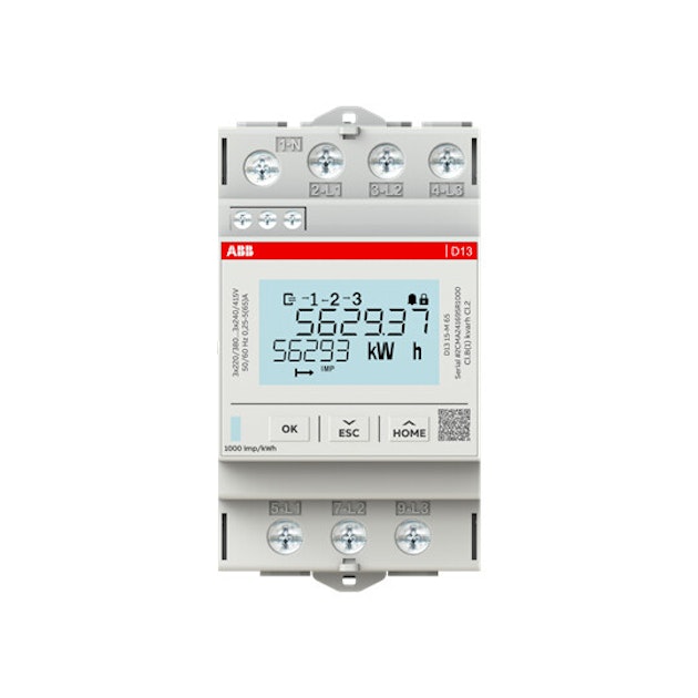 ABB SMART BUILDINGS ENERGY METER ABB 3P, 65A, MID CL.B, PULSE | Energy Meters | Onninen