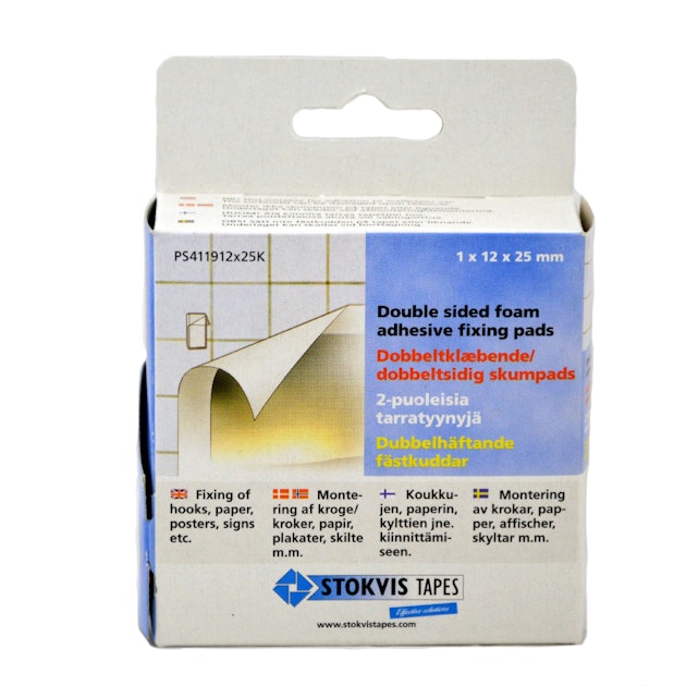 STOKVIS TAPES TARRATYYNYRASIA 1 x 12mm x 25mm 100KPL | Kaksipuoleiset teipit | Onninen