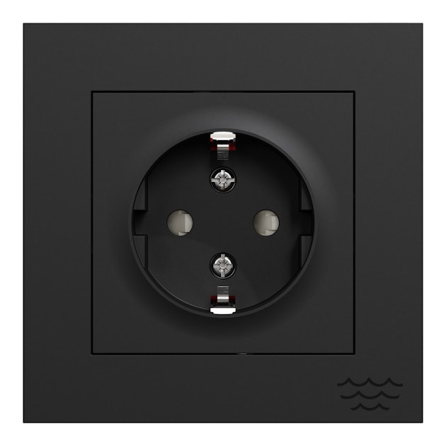 ELKO SOCKET-OUTLET ELKO PLUS 1S/16A/250V/IP21 BLACK OCEAP | 25 Socket ...